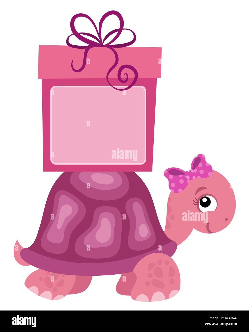 Pink turtle with gift Stock Photo - Alamy