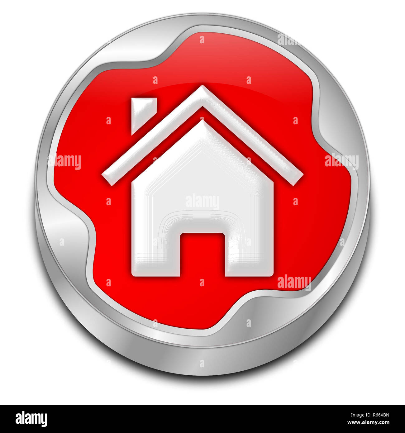 red Home Button - 3D illustration Stock Photo - Alamy