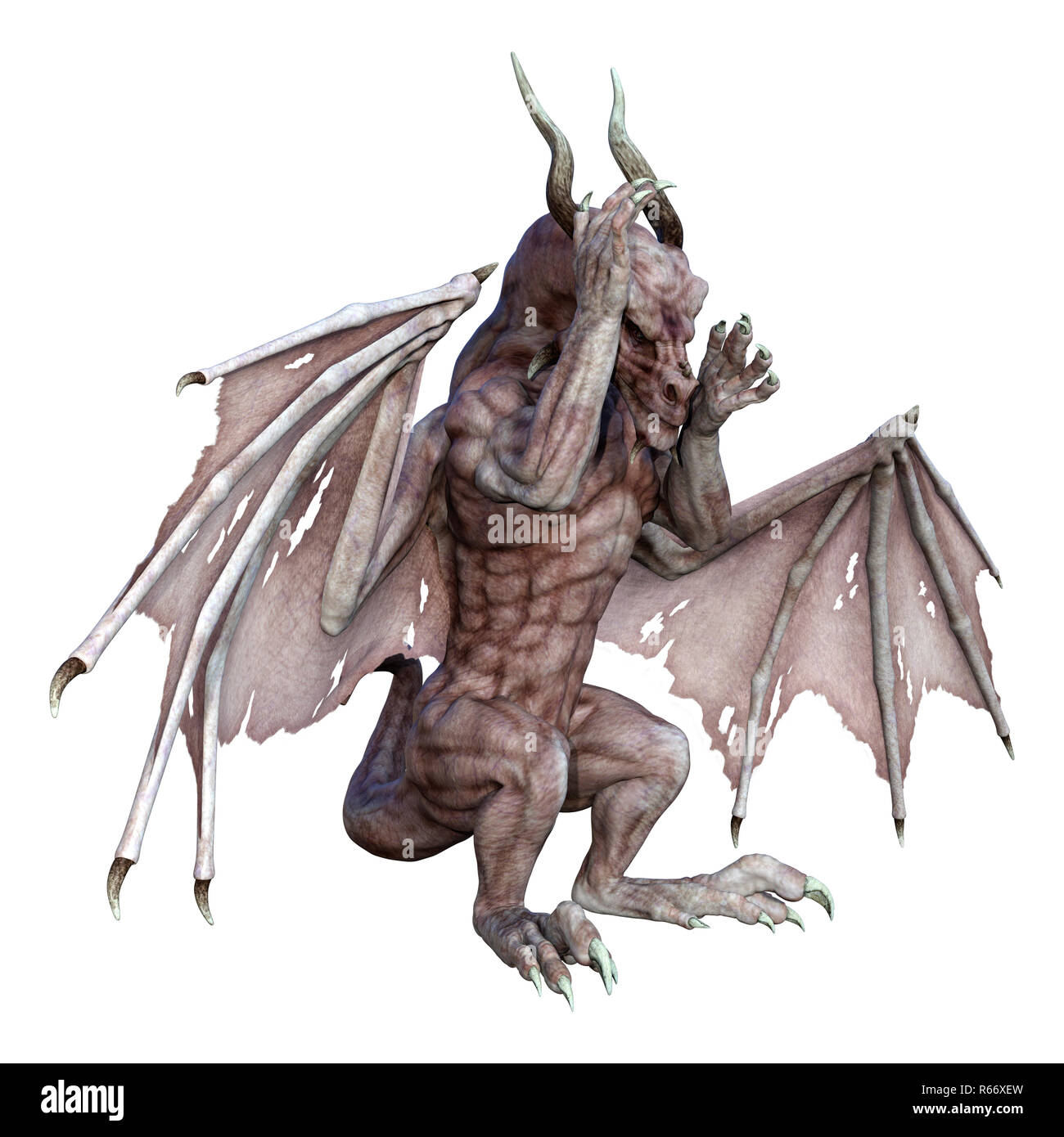 3D Rendering Fantasy Vampire Dragon on White Stock Photo - Alamy