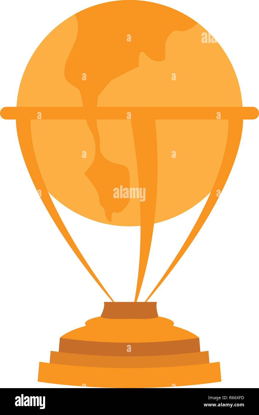 Earth globe shape golden trophy Stock Vector Image & Art - Alamy