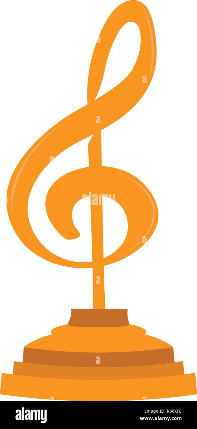 Musical note shape golden trophy Stock Vector Image & Art - Alamy