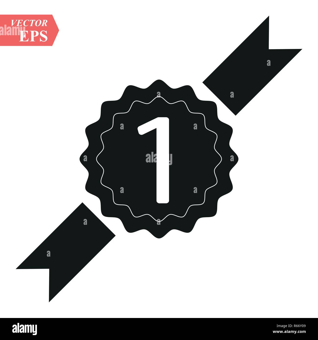 first place award icon. Prize for winner symbol. number one eps10 Stock ...