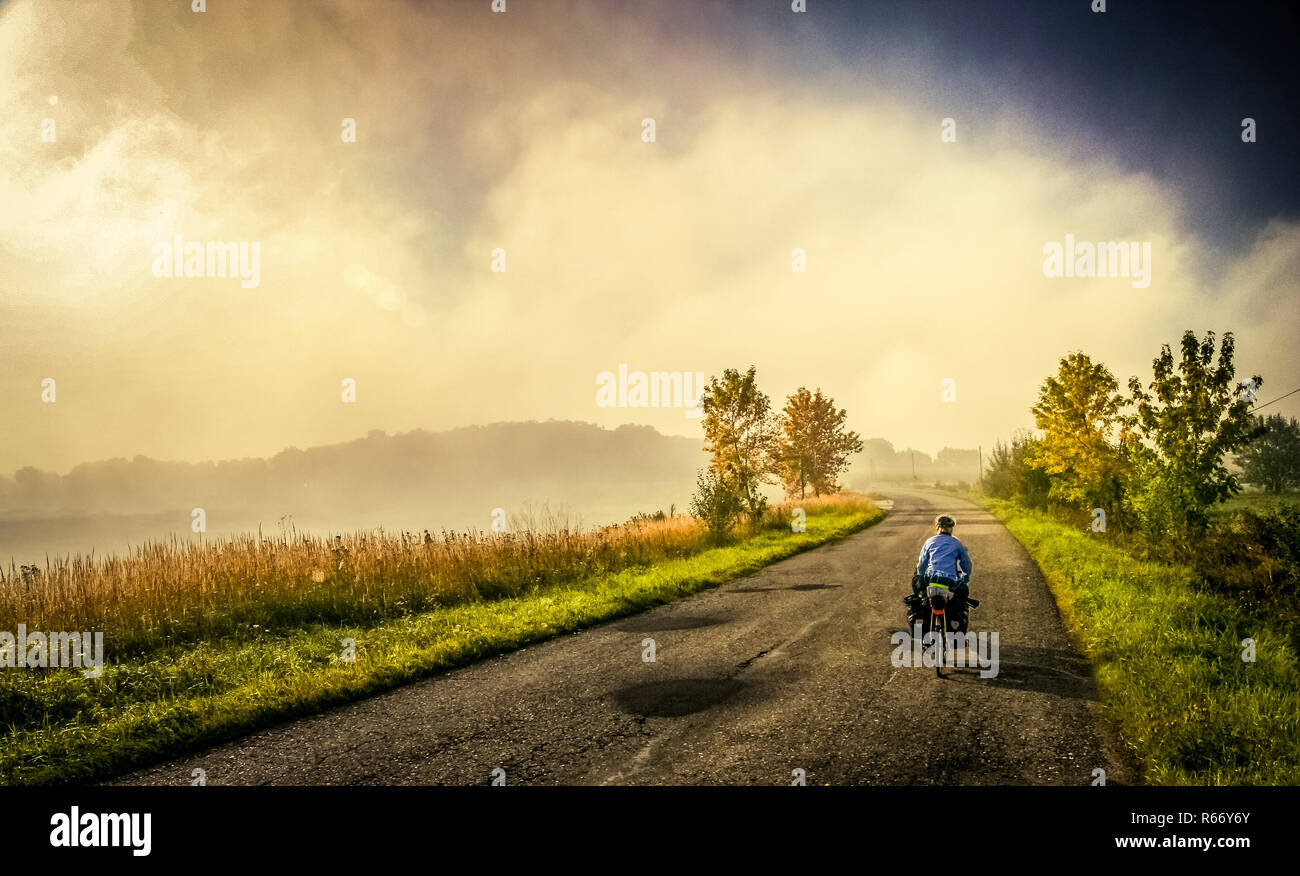 Cycling on the rural roads Stock Photo - Alamy