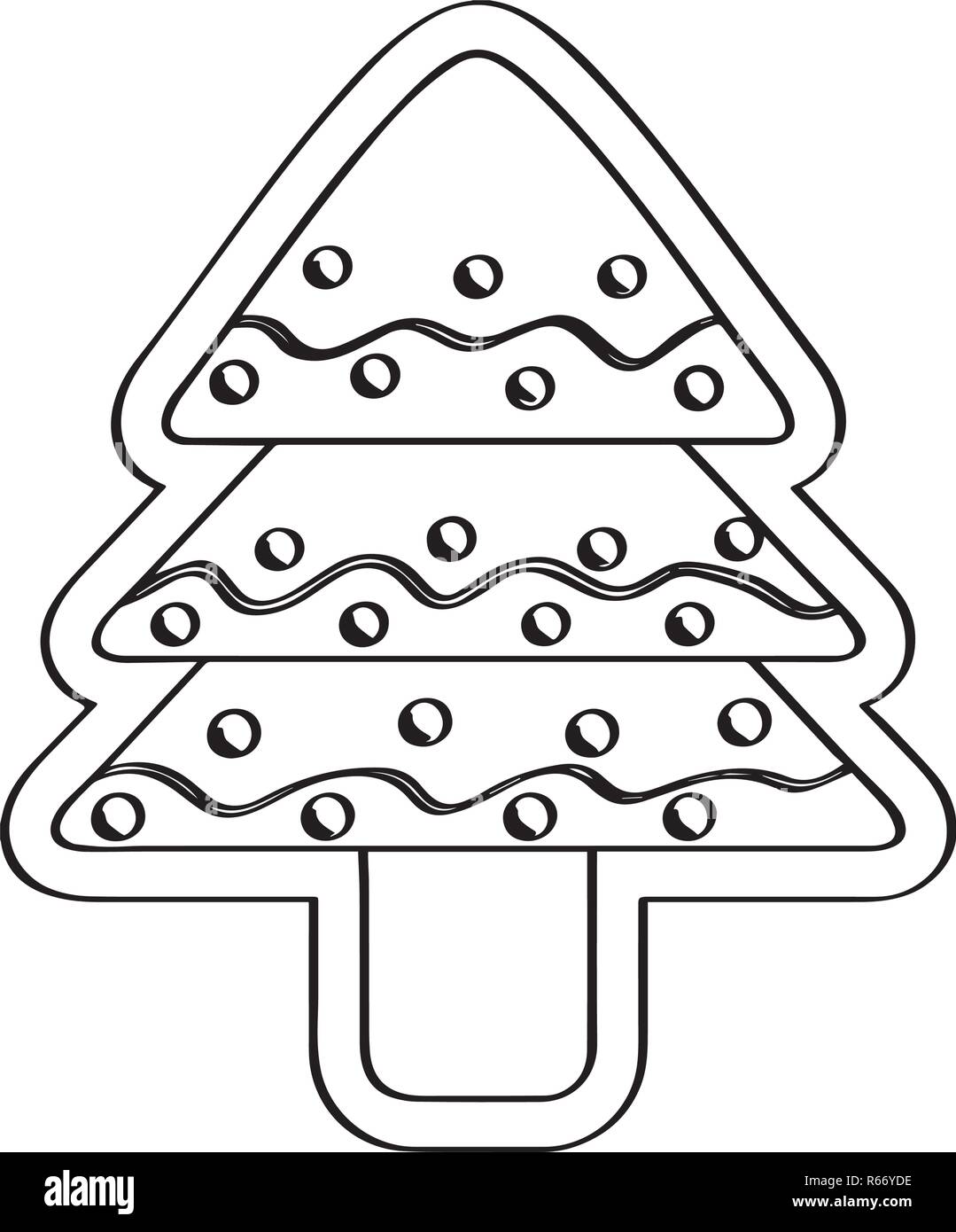 Gingerbread with a christmas tree shape Stock Vector Image & Art - Alamy