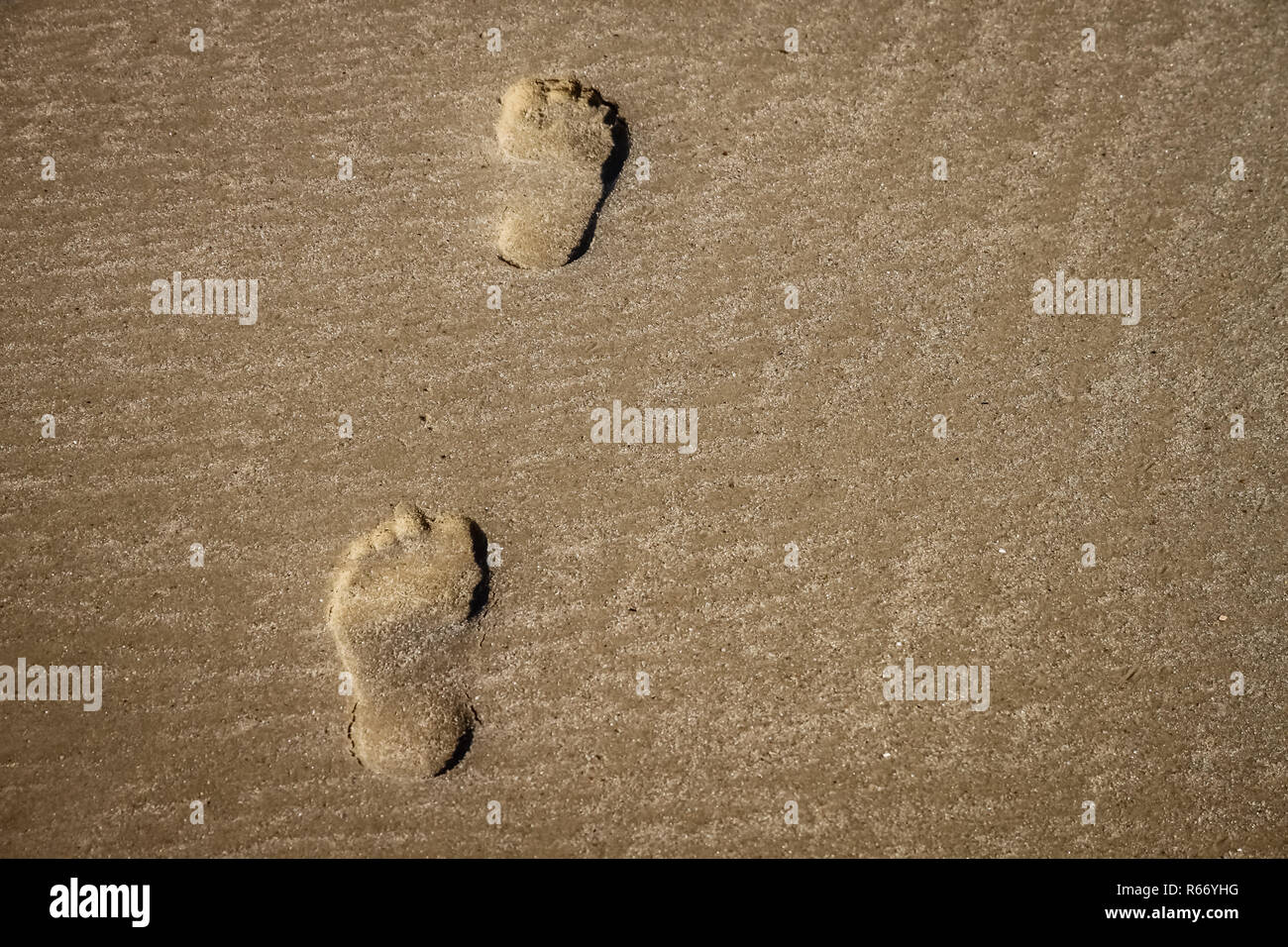 Footsteps in the sand Stock Photo - Alamy