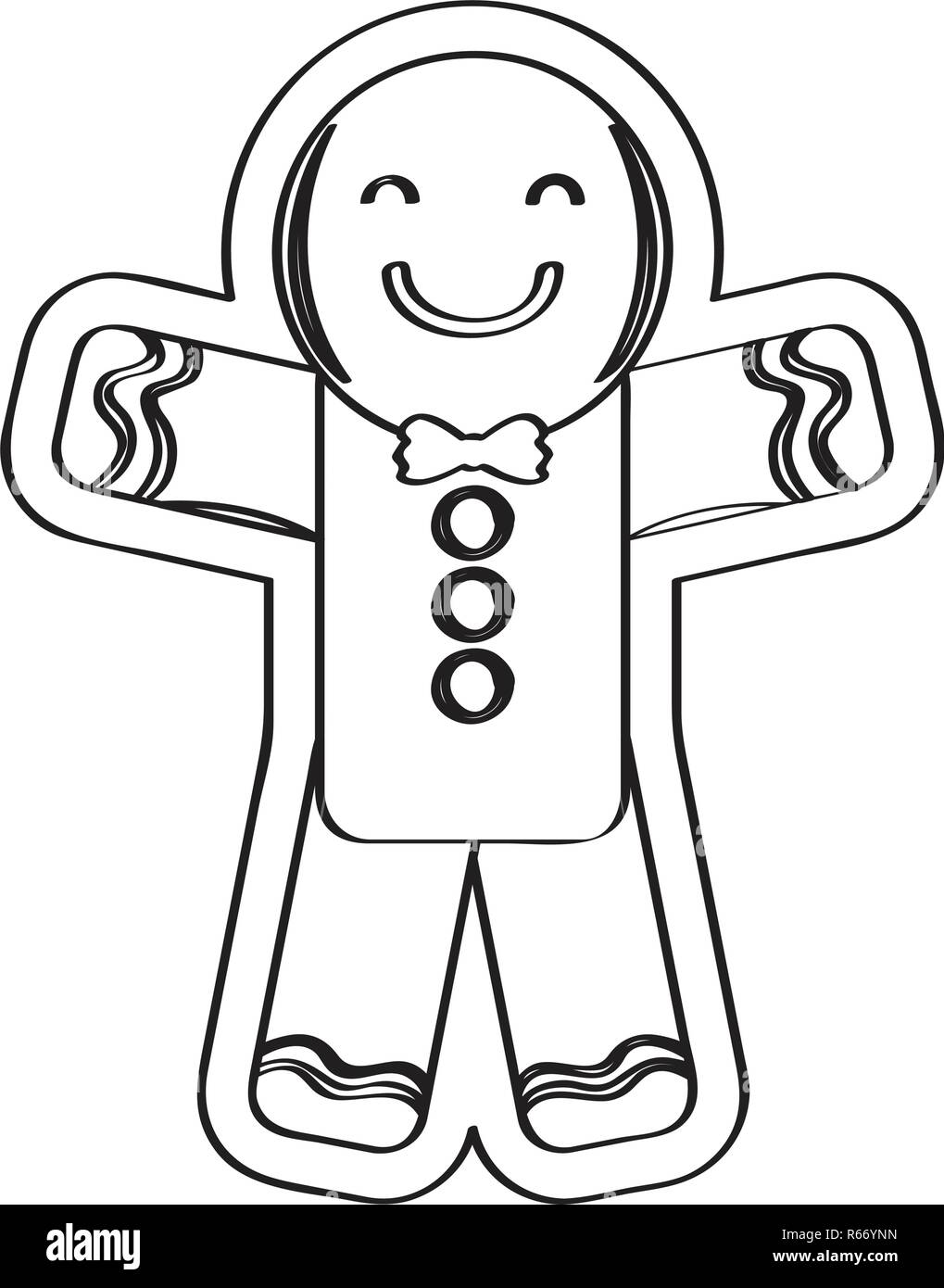 Gingerbread man outline vector hi-res stock photography and images - Alamy