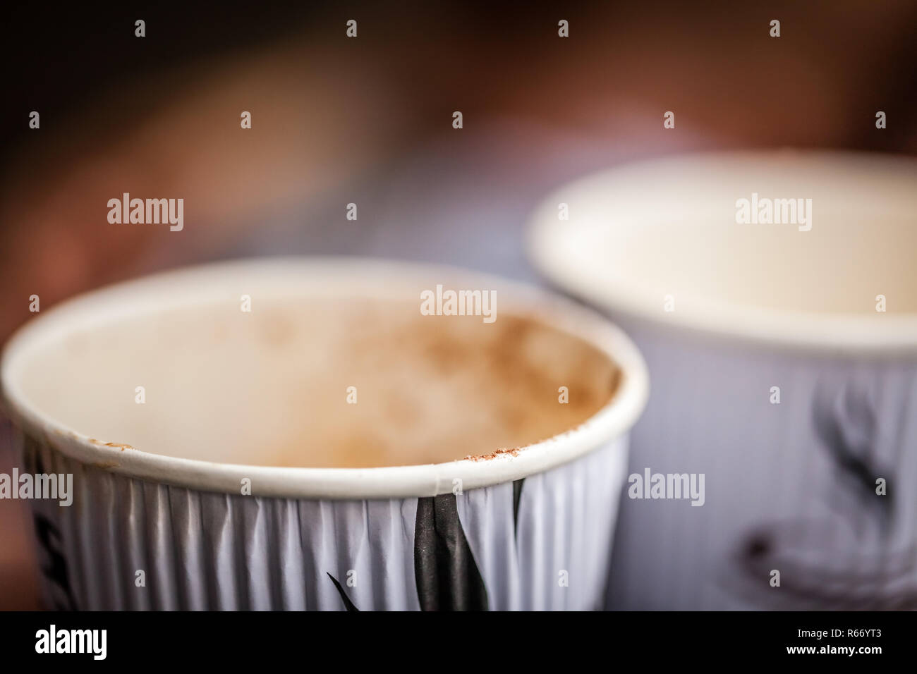 Used coffee cups Stock Photo - Alamy