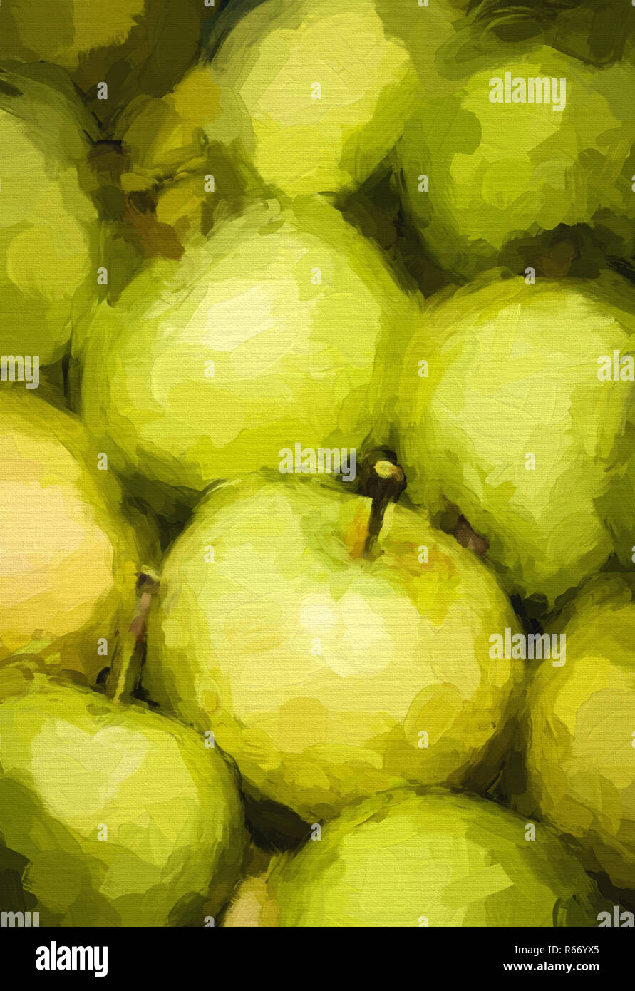 Green Pearmain apples Stock Photo - Alamy