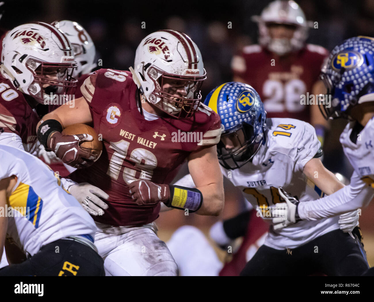 Football action with West Valley vs. Sutter High School in Cottonwood ...