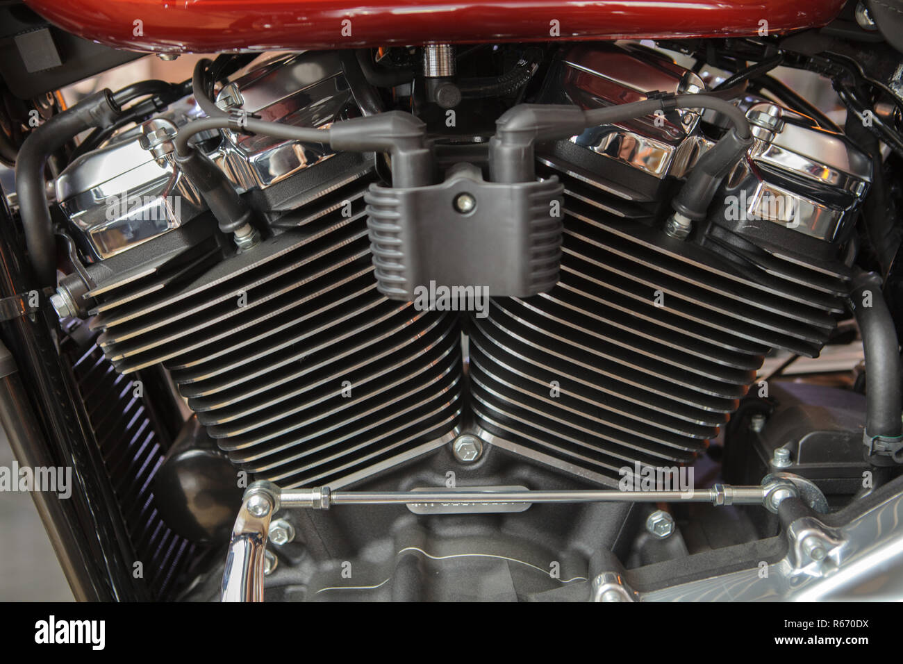 A motorcycle engine close up detail background Stock Photo - Alamy