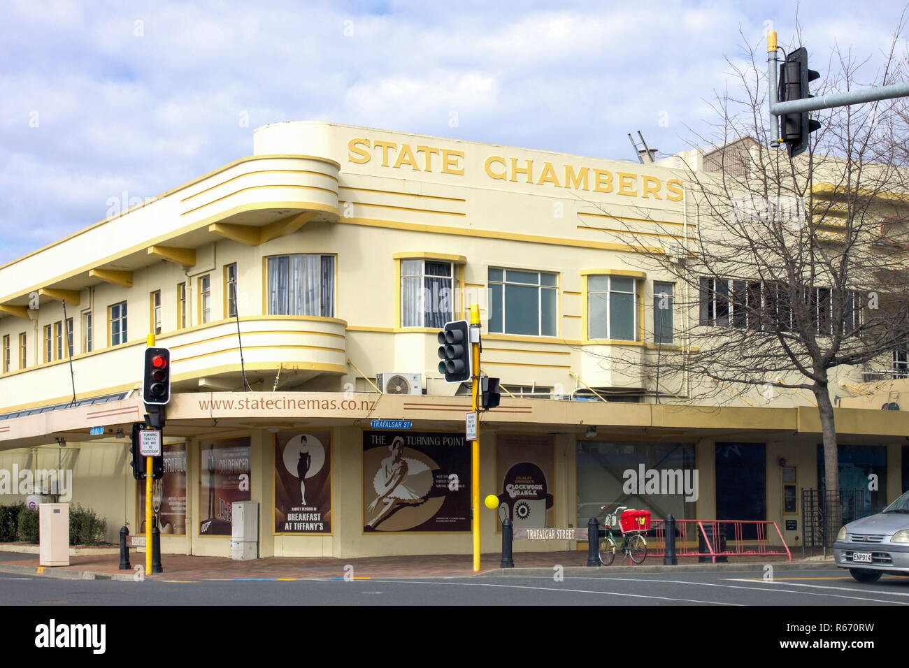 Nelson, New Zealand - August 24, 2017: The State Cinema building on the ...
