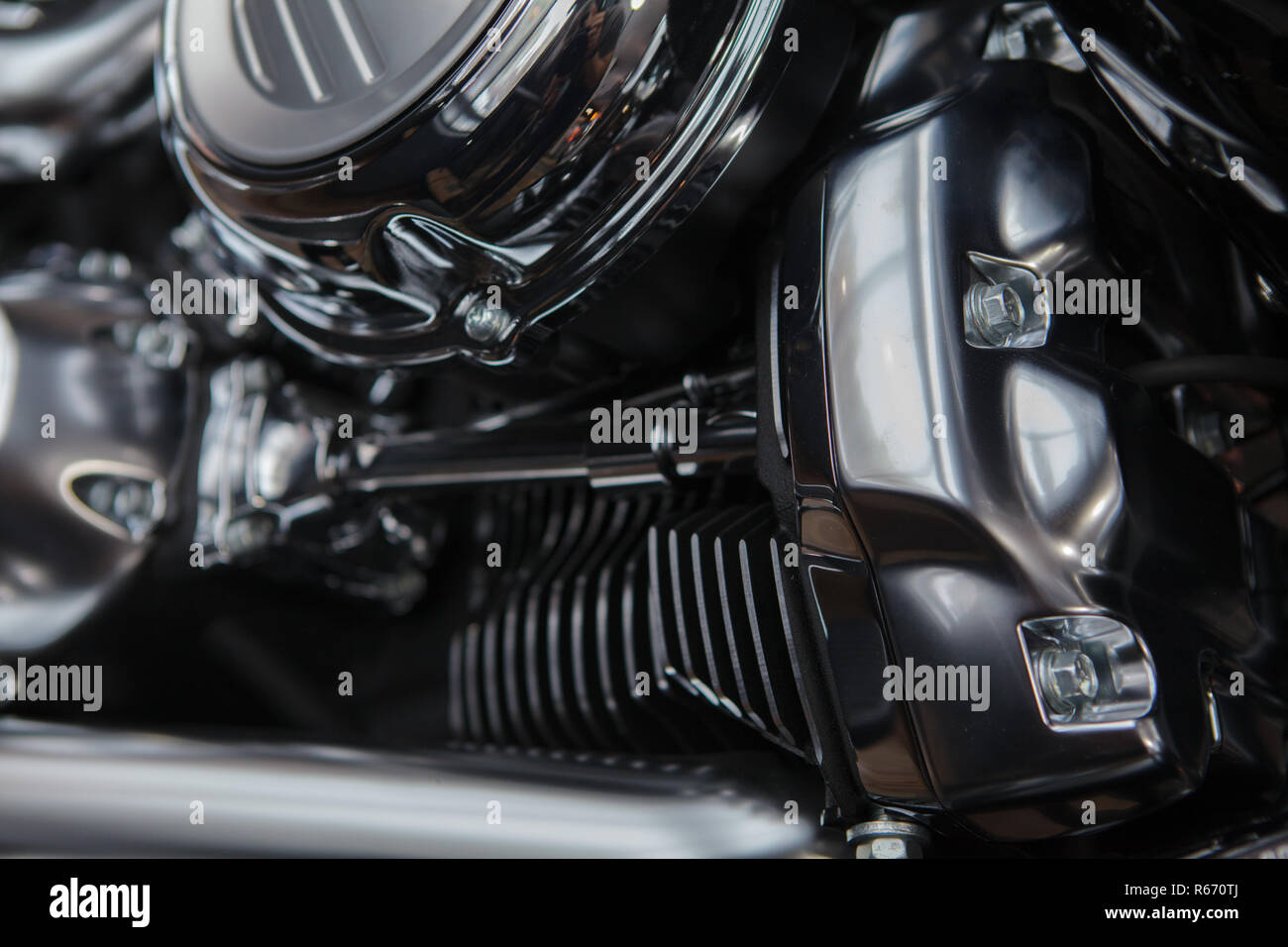 A motorcycle engine close up detail background Stock Photo - Alamy