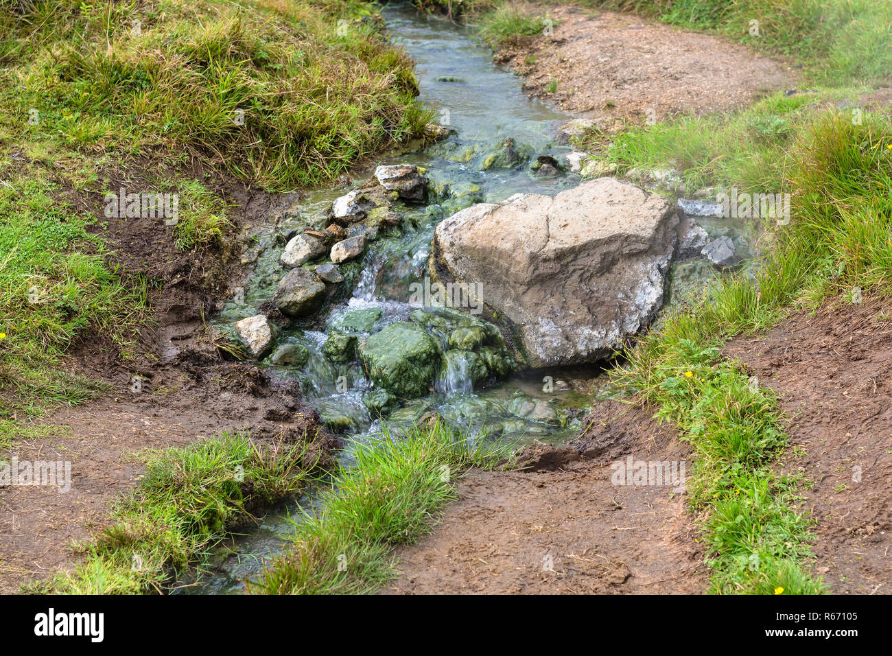 warm stream in Hveragerdi Hot Spring River Trai Stock Photo - Alamy