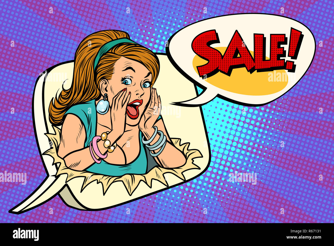 sales woman breakthrough paper background message Stock Photo - Alamy