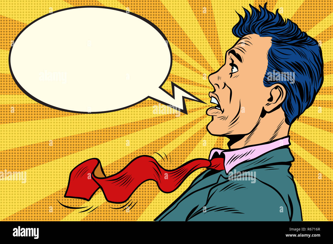 The puzzled man cartoon bubble Stock Photo - Alamy