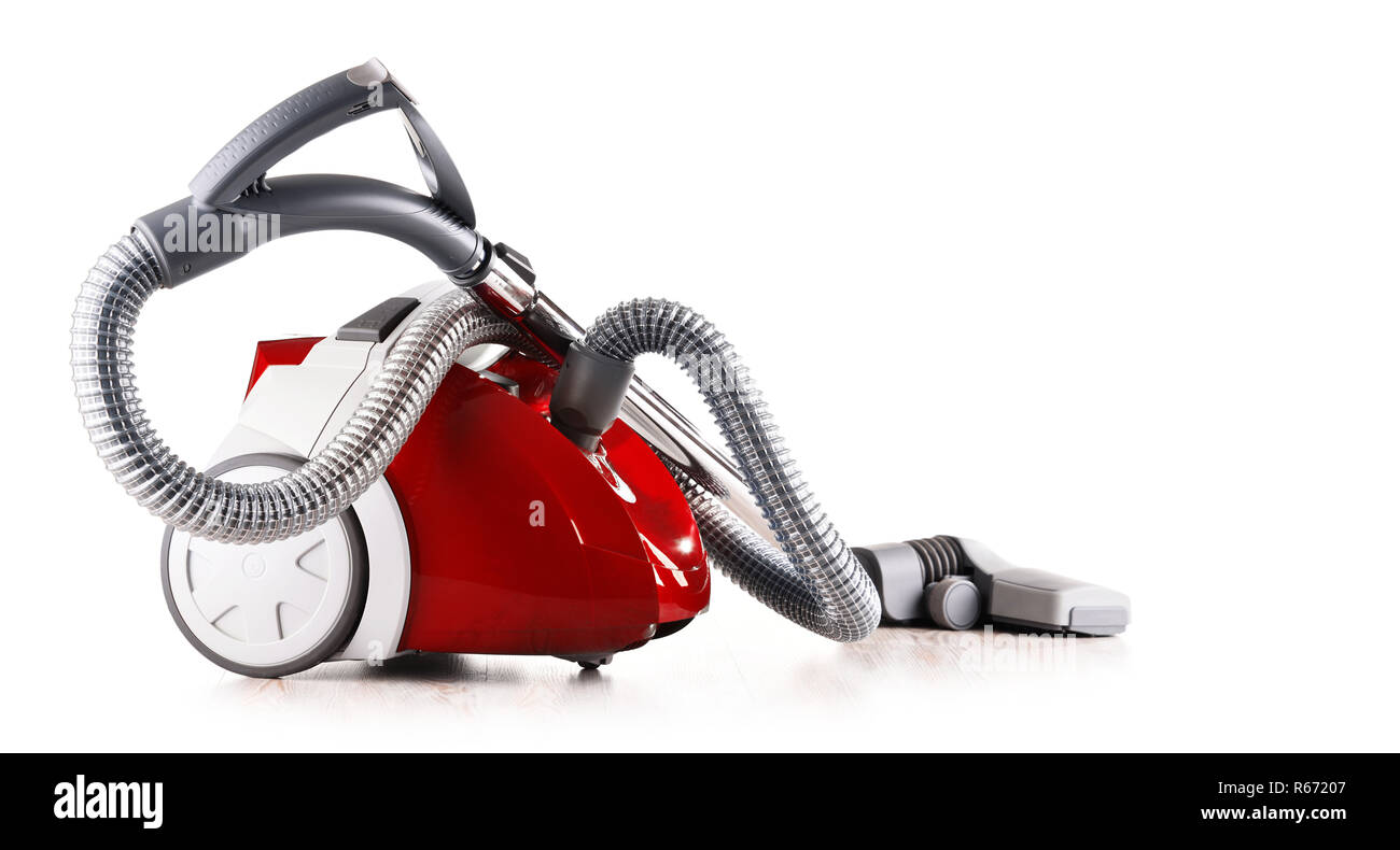 White robot vacuum cleaner red Cut Out Stock Images & Pictures - Alamy