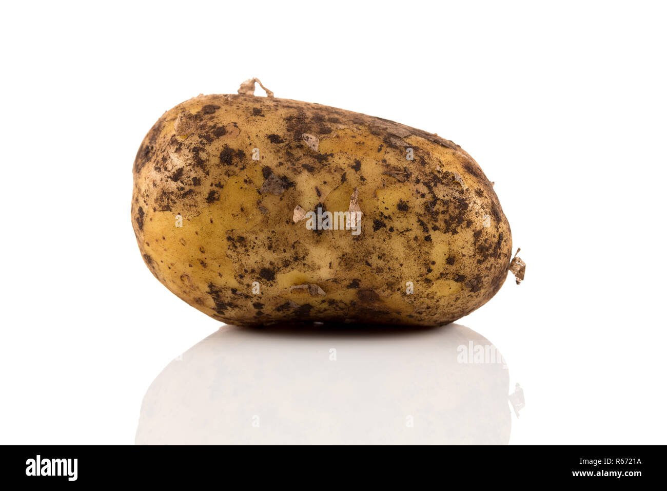 Dirty potato isolated on white background Stock Photo - Alamy
