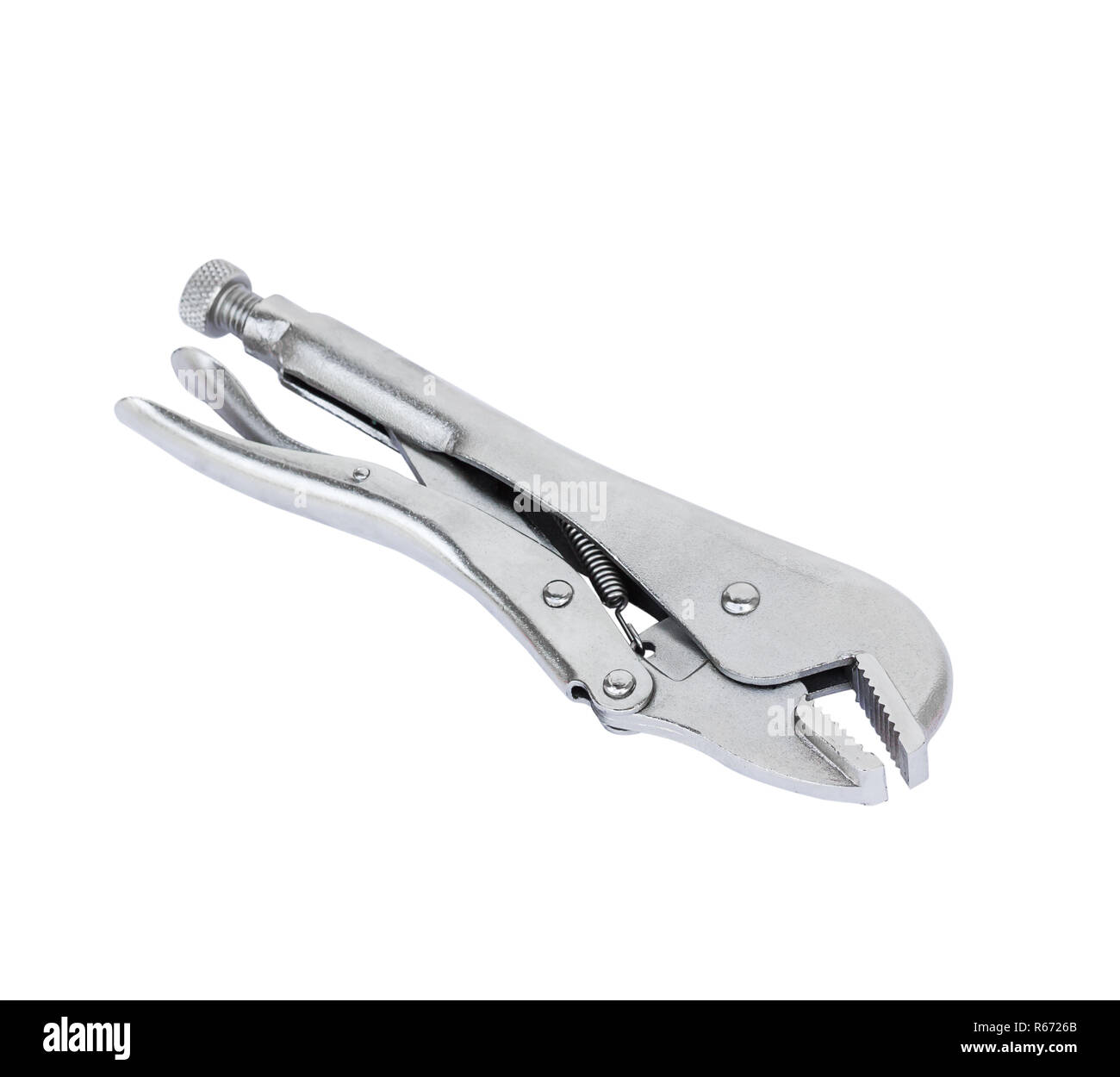 Locking pliers on white background Stock Photo - Alamy