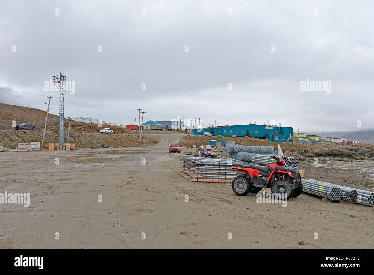 High Arctic Village in Fall Stock Photo - Alamy