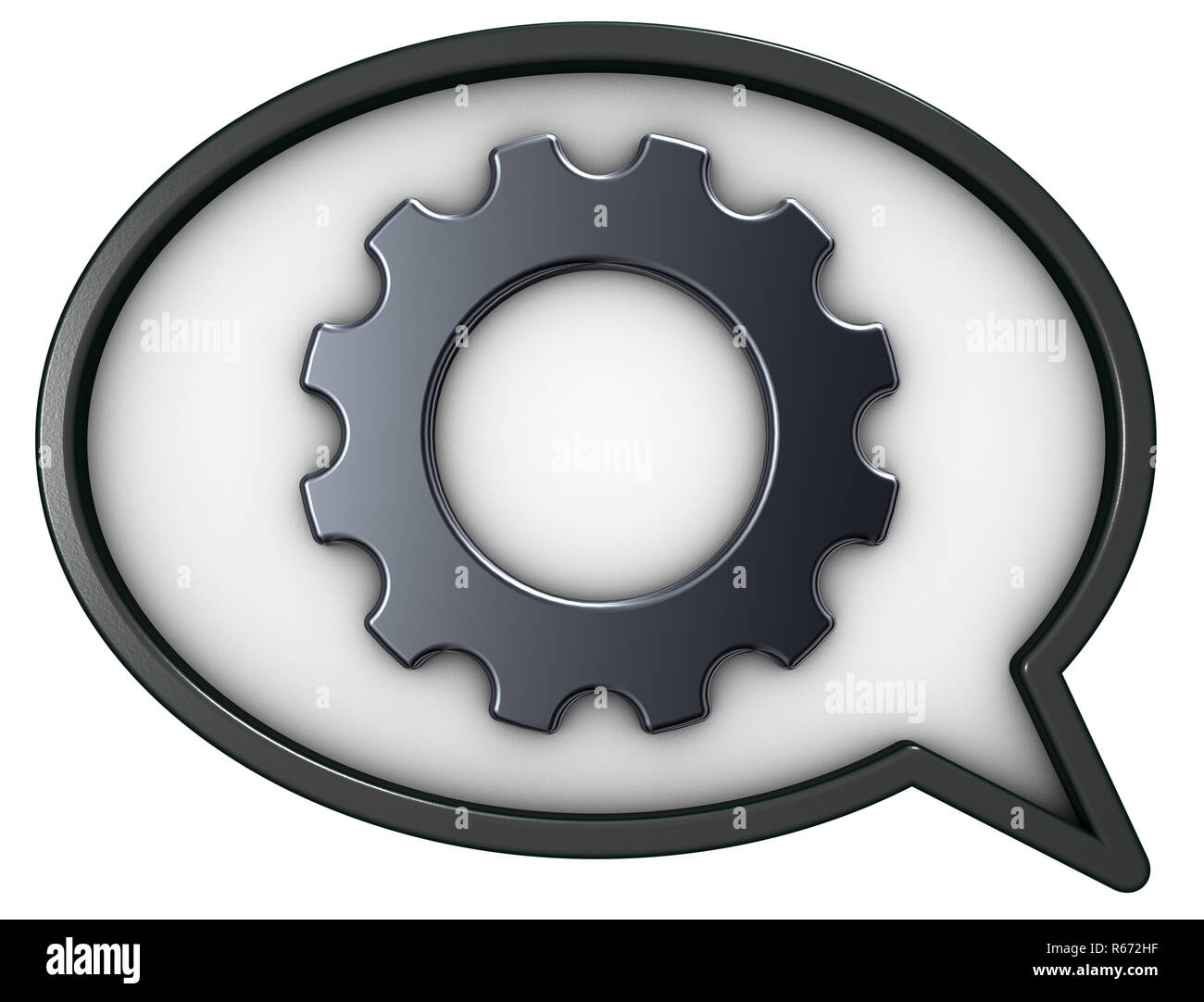 speech bubble and gear Stock Photo - Alamy