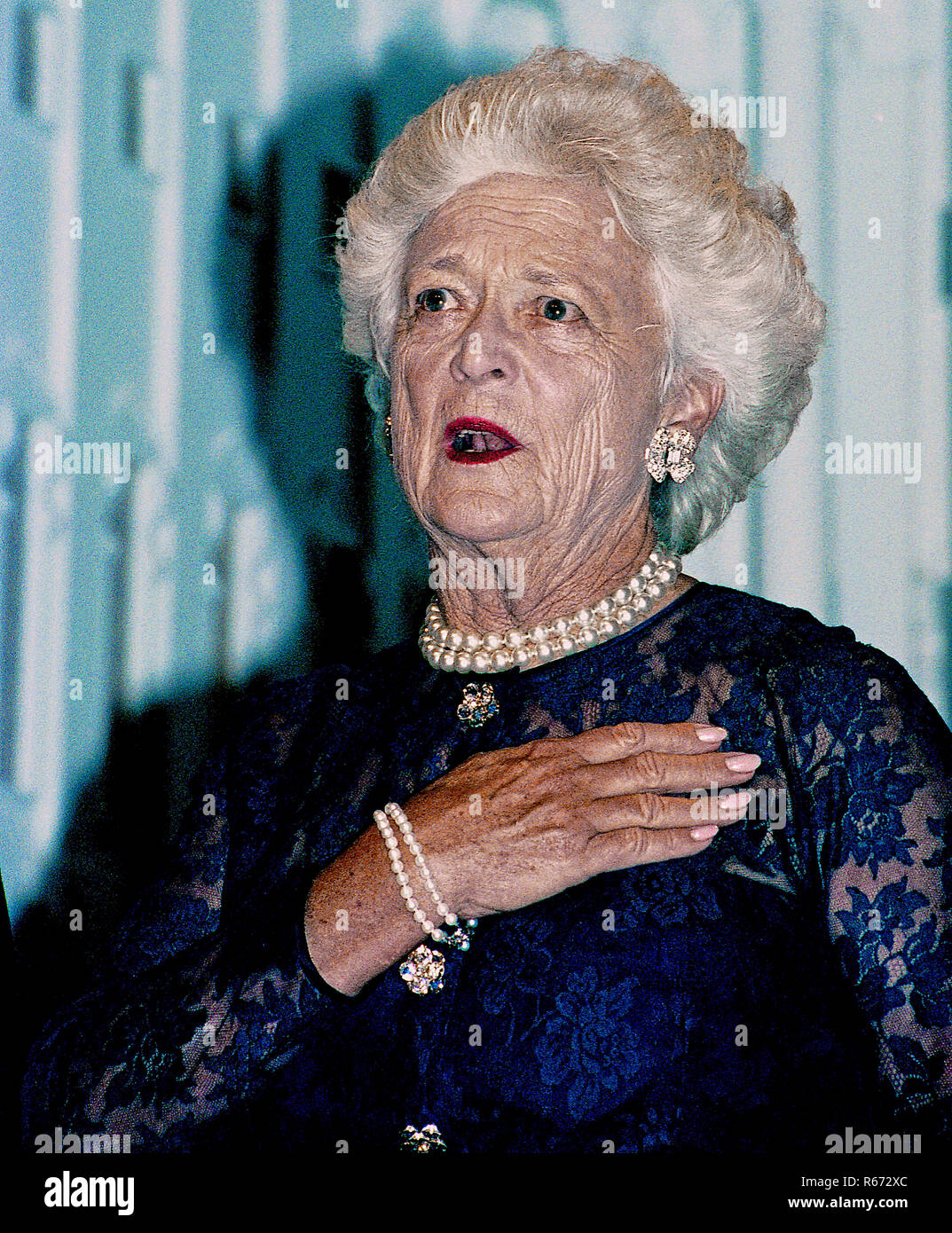 Washington, DC., USA, June 13, 1991 First Lady Barbara Bush attends the ...