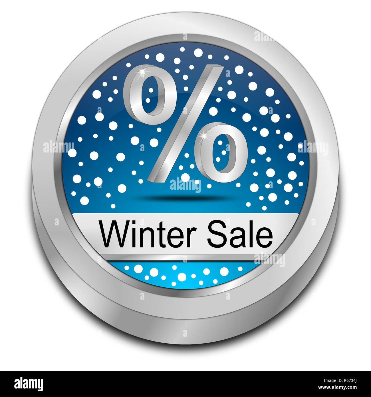 dark blue Winter Sale Button - 3D illustration Stock Photo - Alamy