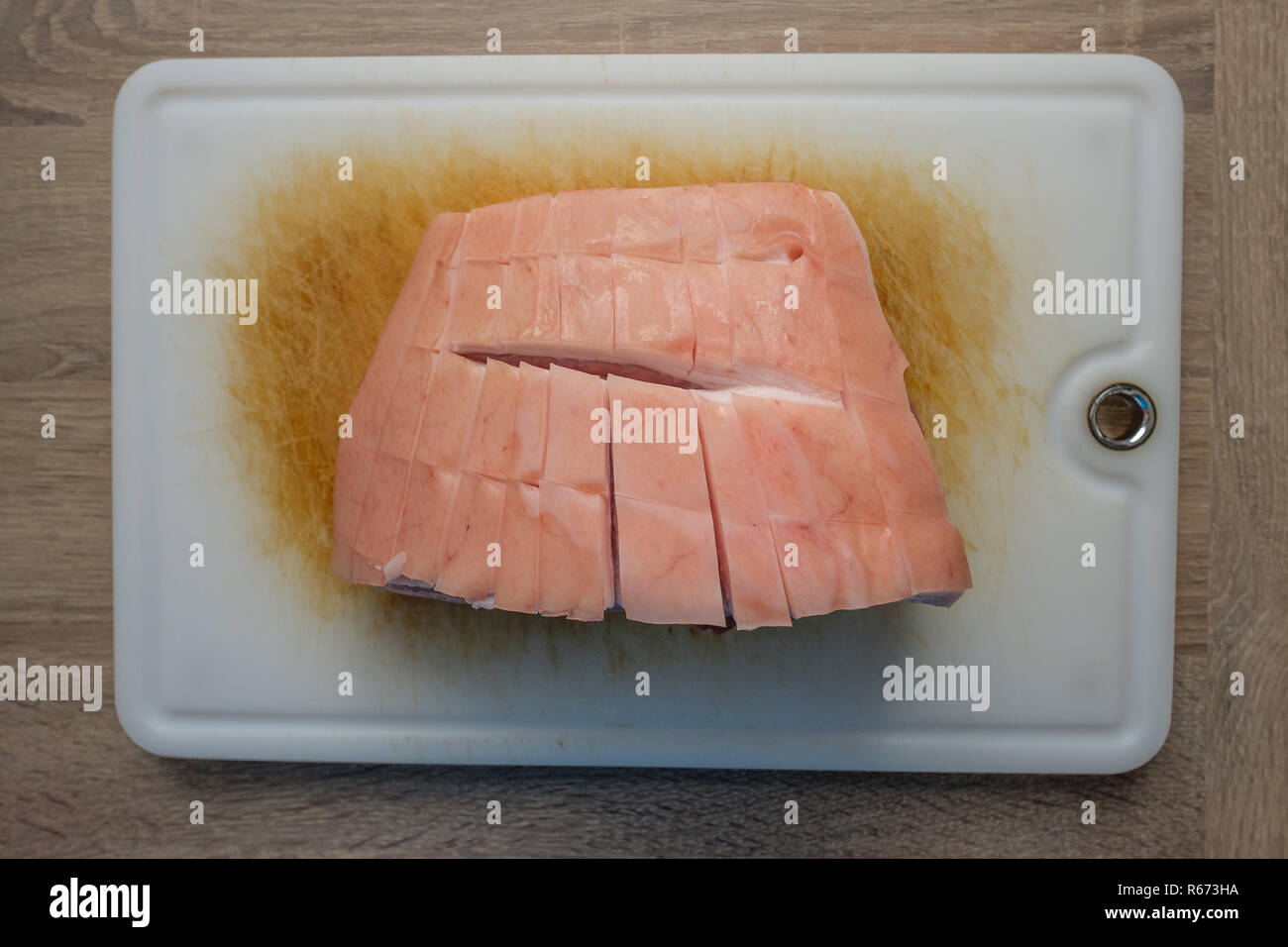 rind of pork roast raw Stock Photo - Alamy