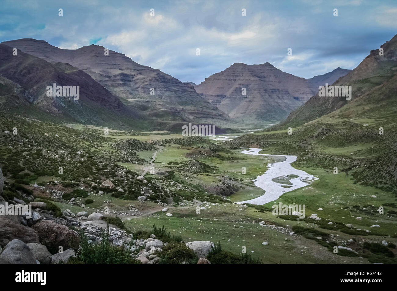 Mountain path in the valley in Tibet Stock Photo - Alamy