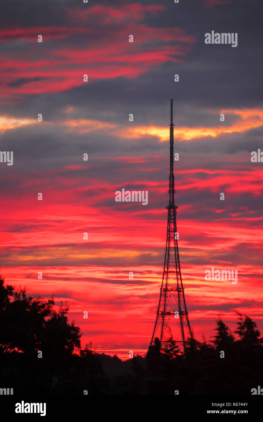 Transmitting Station at sunrise Stock Photo - Alamy