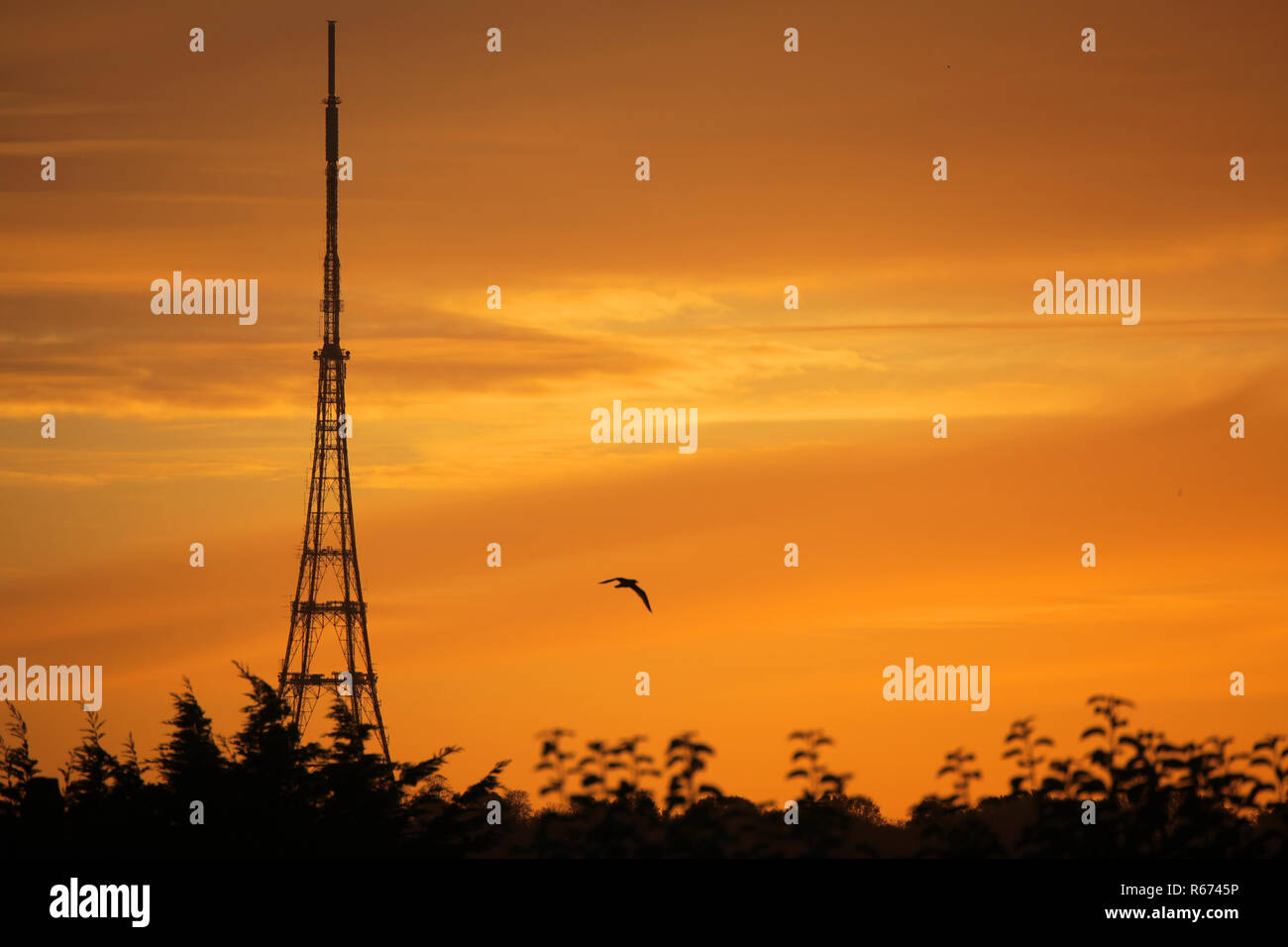 Transmitting Station at sunrise Stock Photo - Alamy