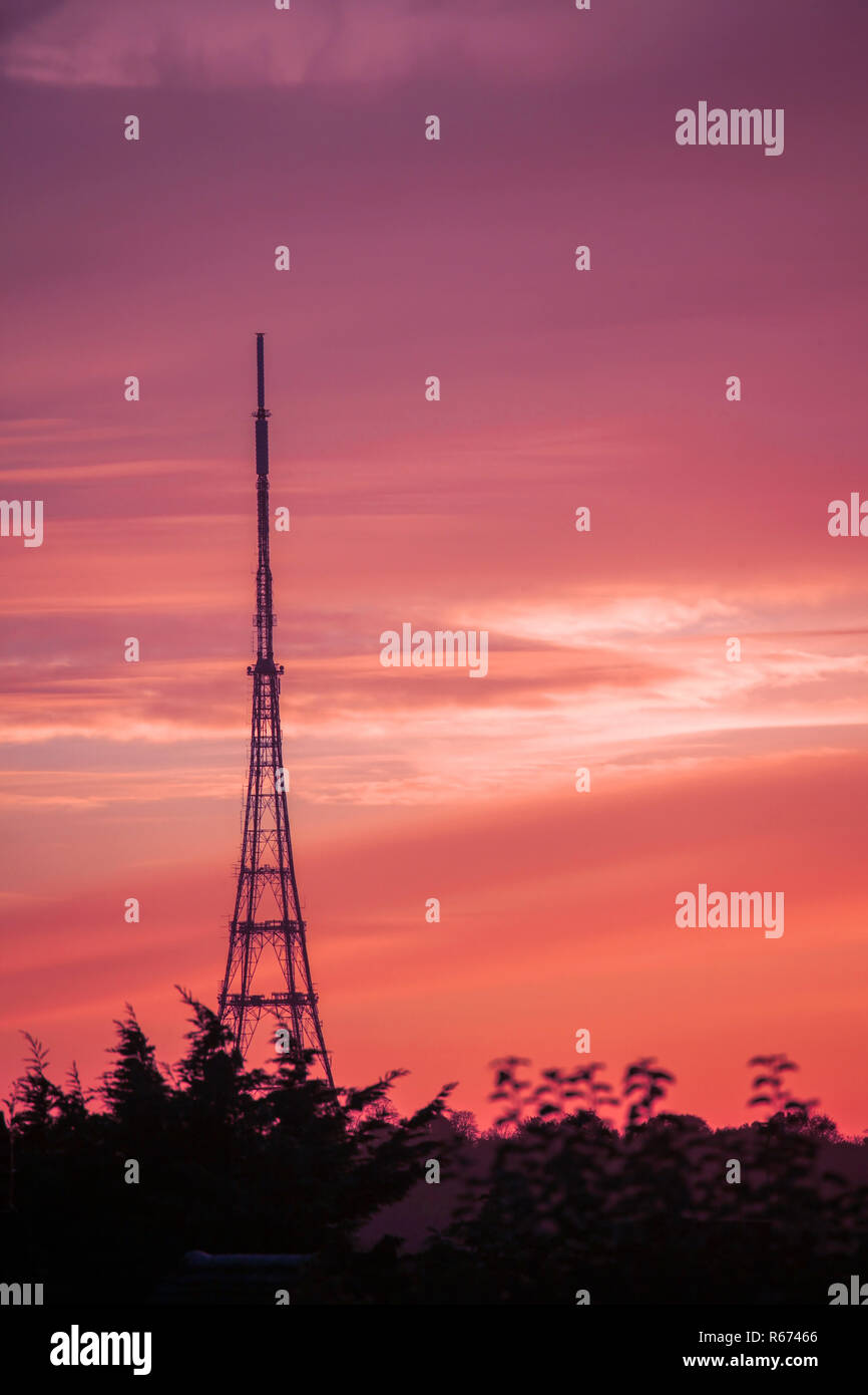 Transmitting Station at sunrise Stock Photo - Alamy