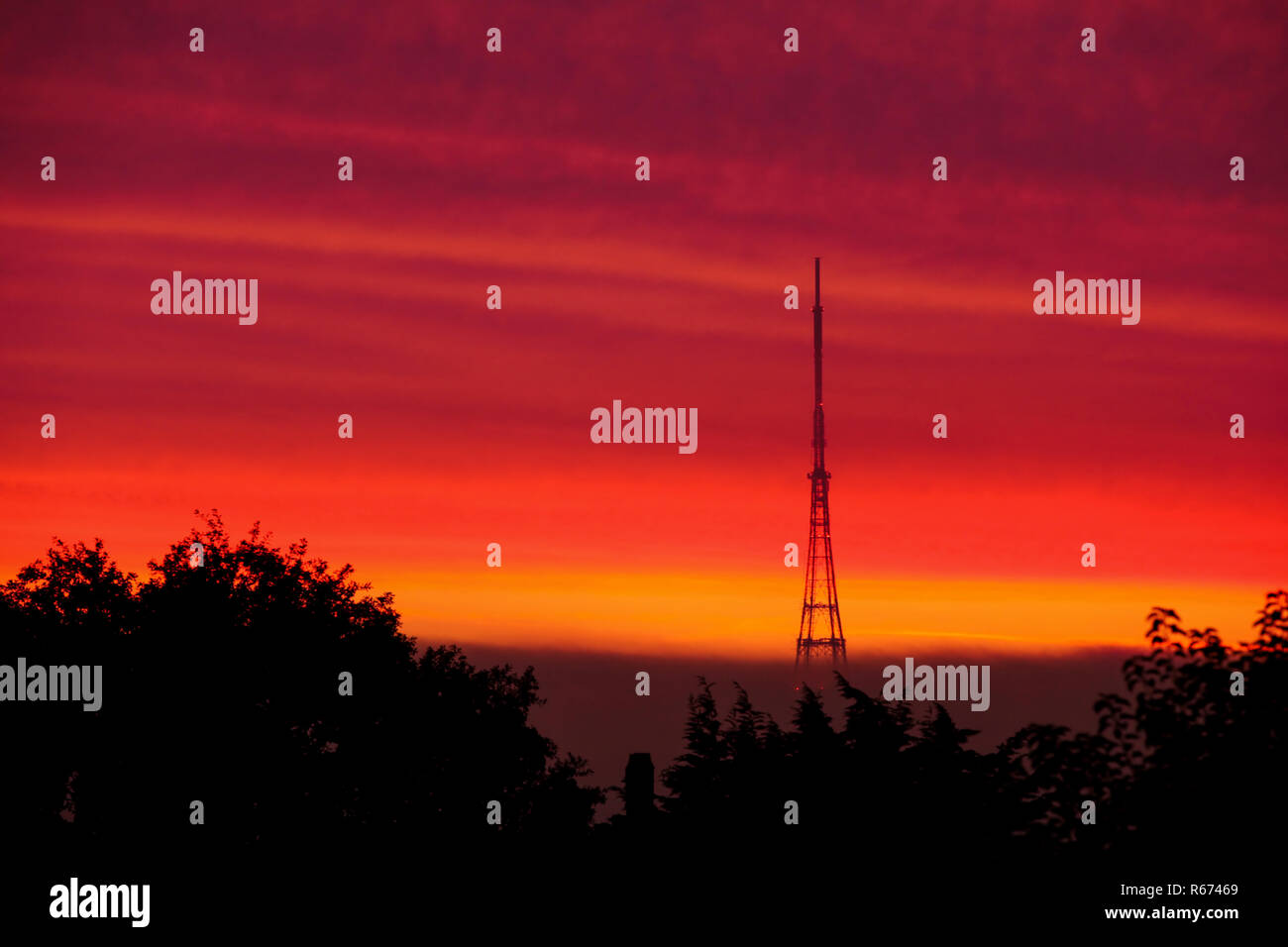 Transmitting Station at sunrise Stock Photo - Alamy