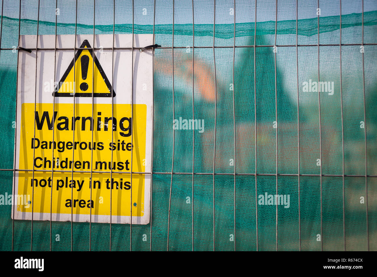 Warning sign on the building site Stock Photo - Alamy