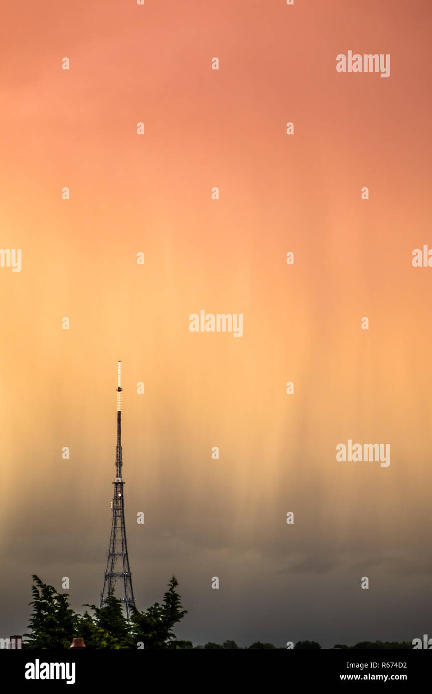 An aerial view of the crystal palace transmitter tower hi-res stock ...