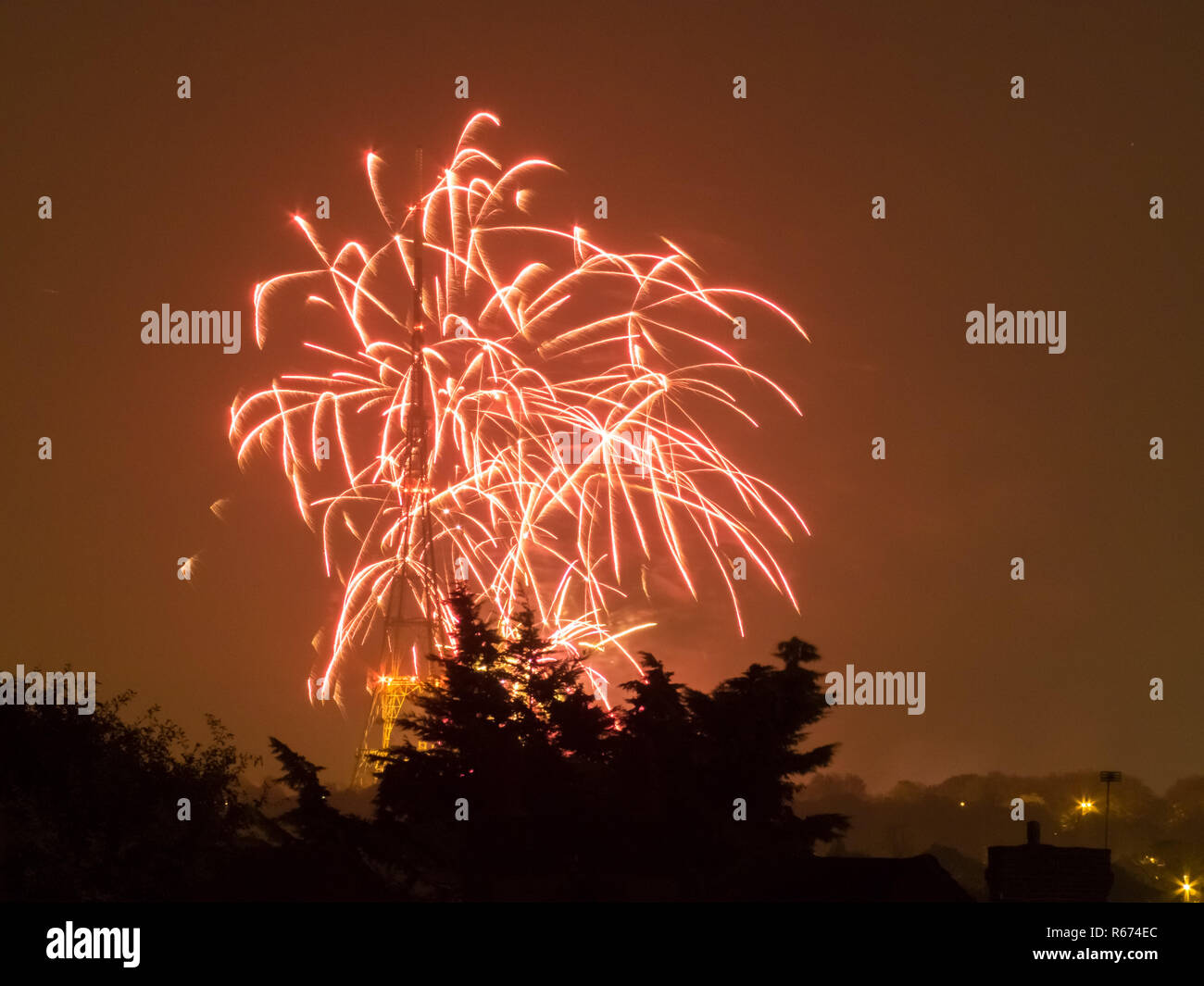 Fireworks on the Guy Fawkes Night Stock Photo - Alamy