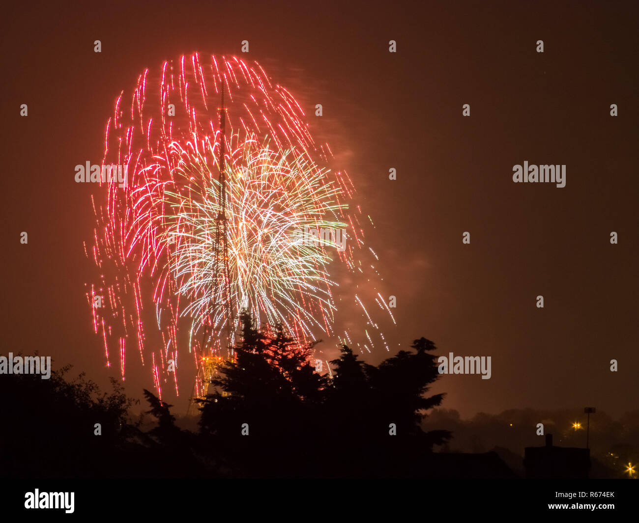 Fireworks on the Guy Fawkes Night Stock Photo - Alamy