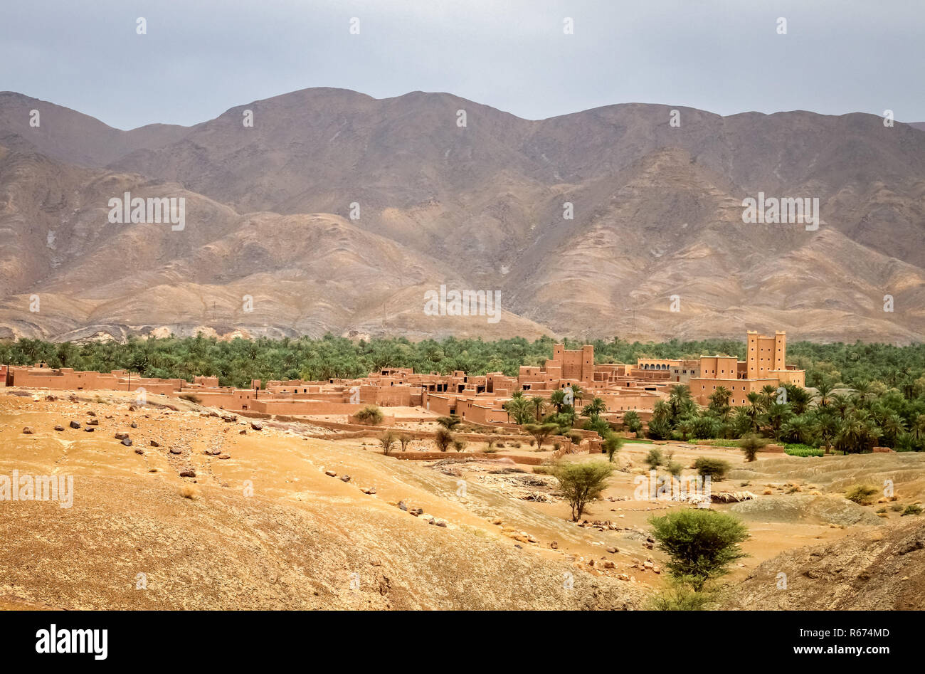 Village in the Draa Valley in Morocco Stock Photo - Alamy