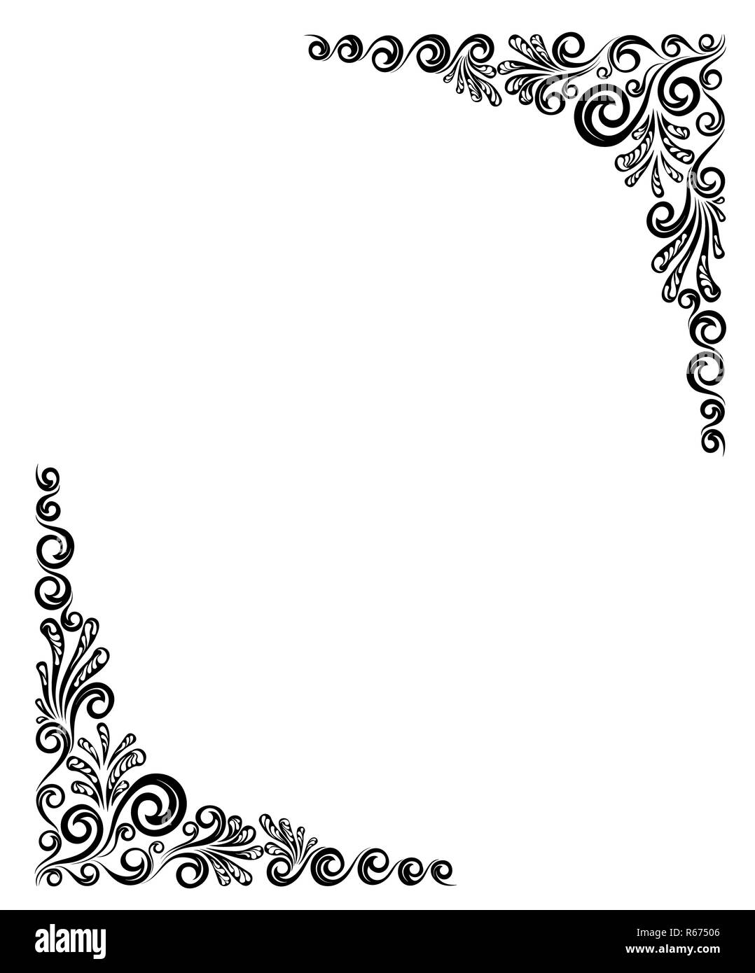 Decorative flower frame Stock Photo - Alamy