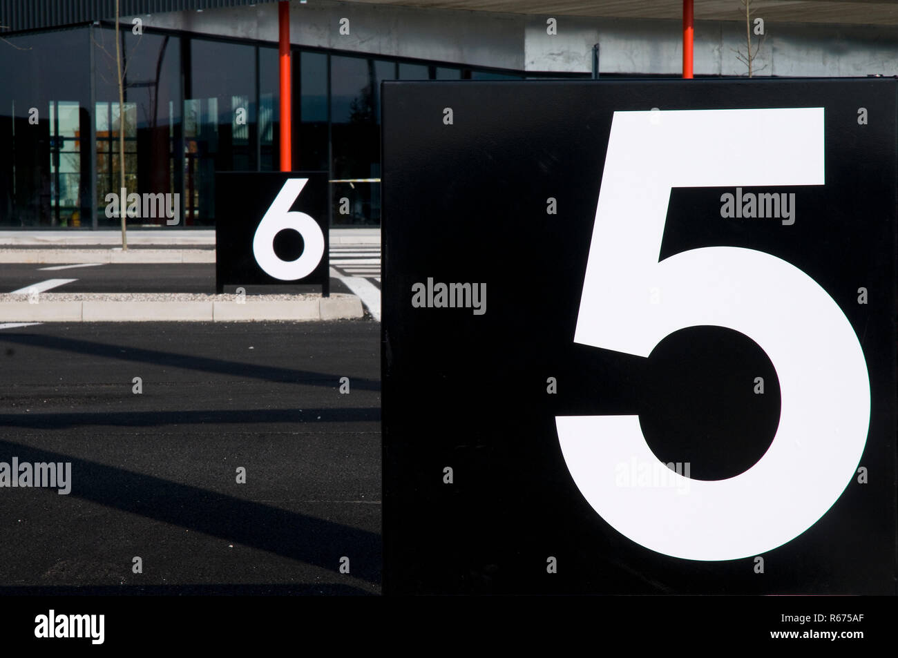 large numbers in a parking lot Stock Photo - Alamy