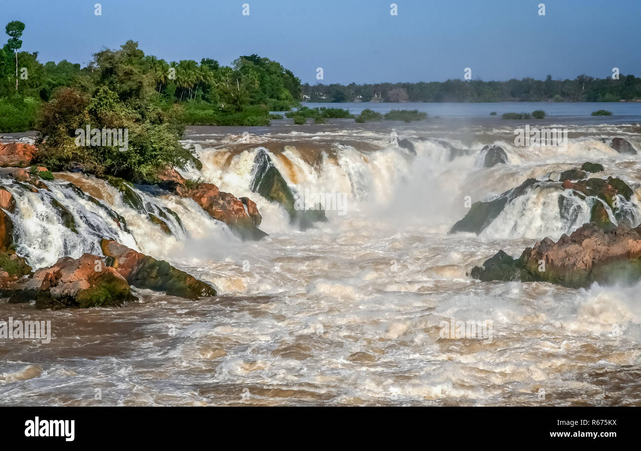 Khone Falls in Laos Stock Photo - Alamy