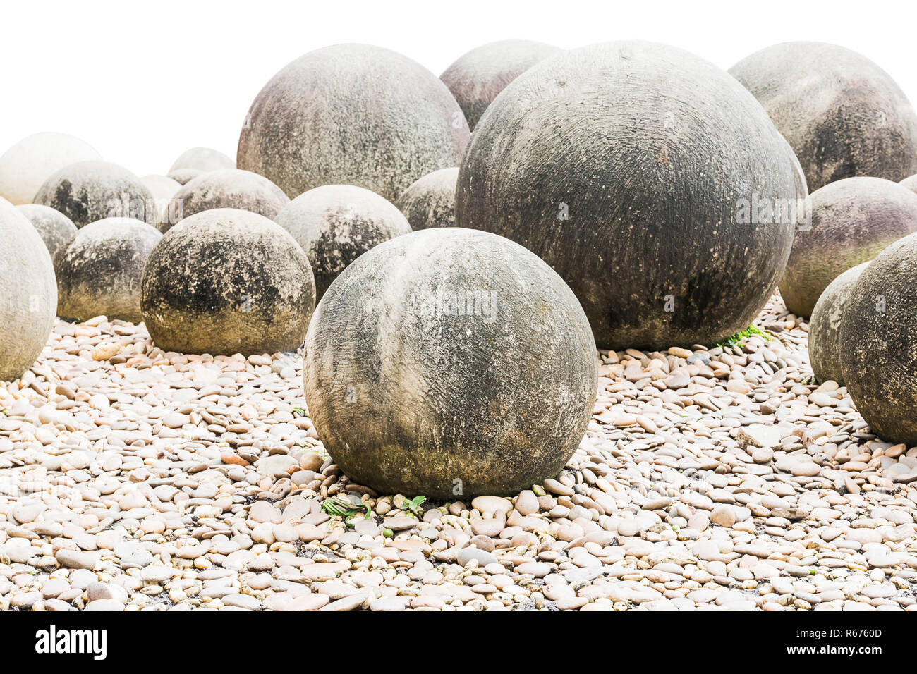 Stone in Japanese garden on white Stock Photo - Alamy