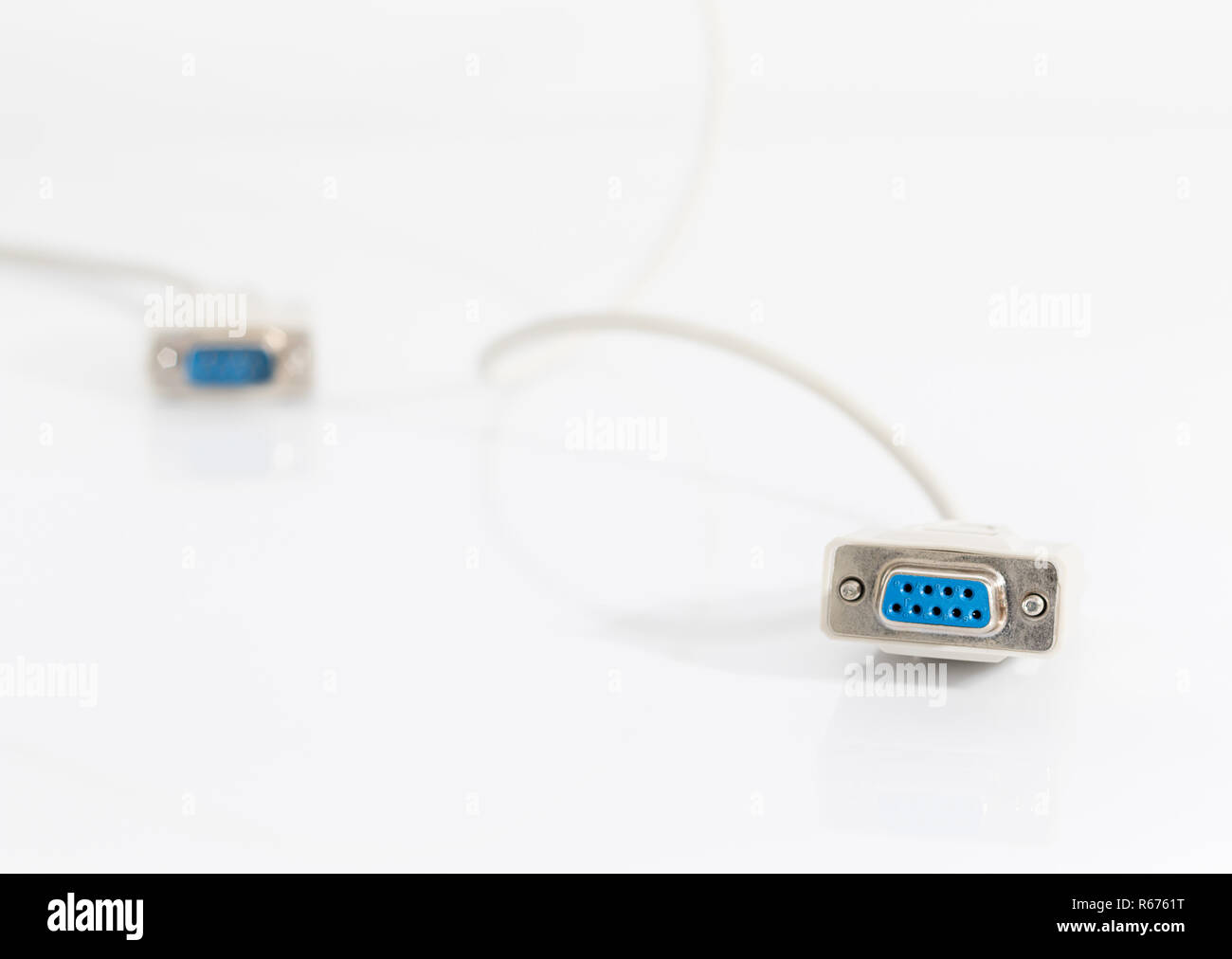 VGA cables connector with white cord Stock Photo - Alamy