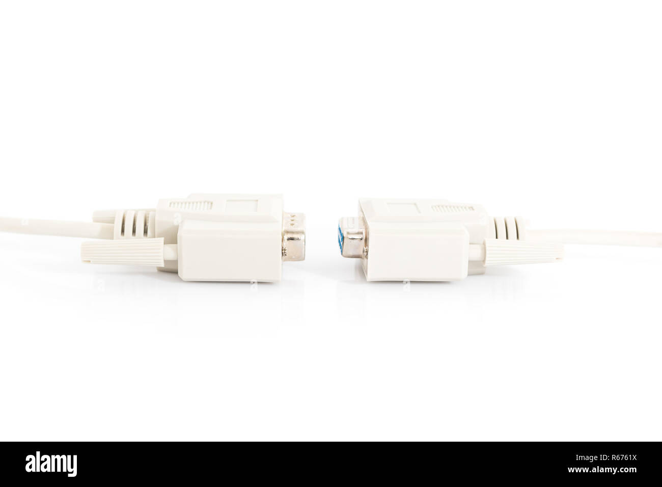 VGA input cable connector with white cord Stock Photo - Alamy