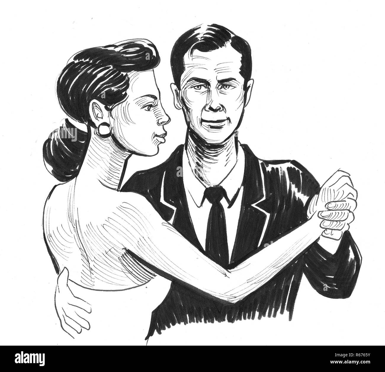 Dance tango dancing couple drawing hi-res stock photography and images ...