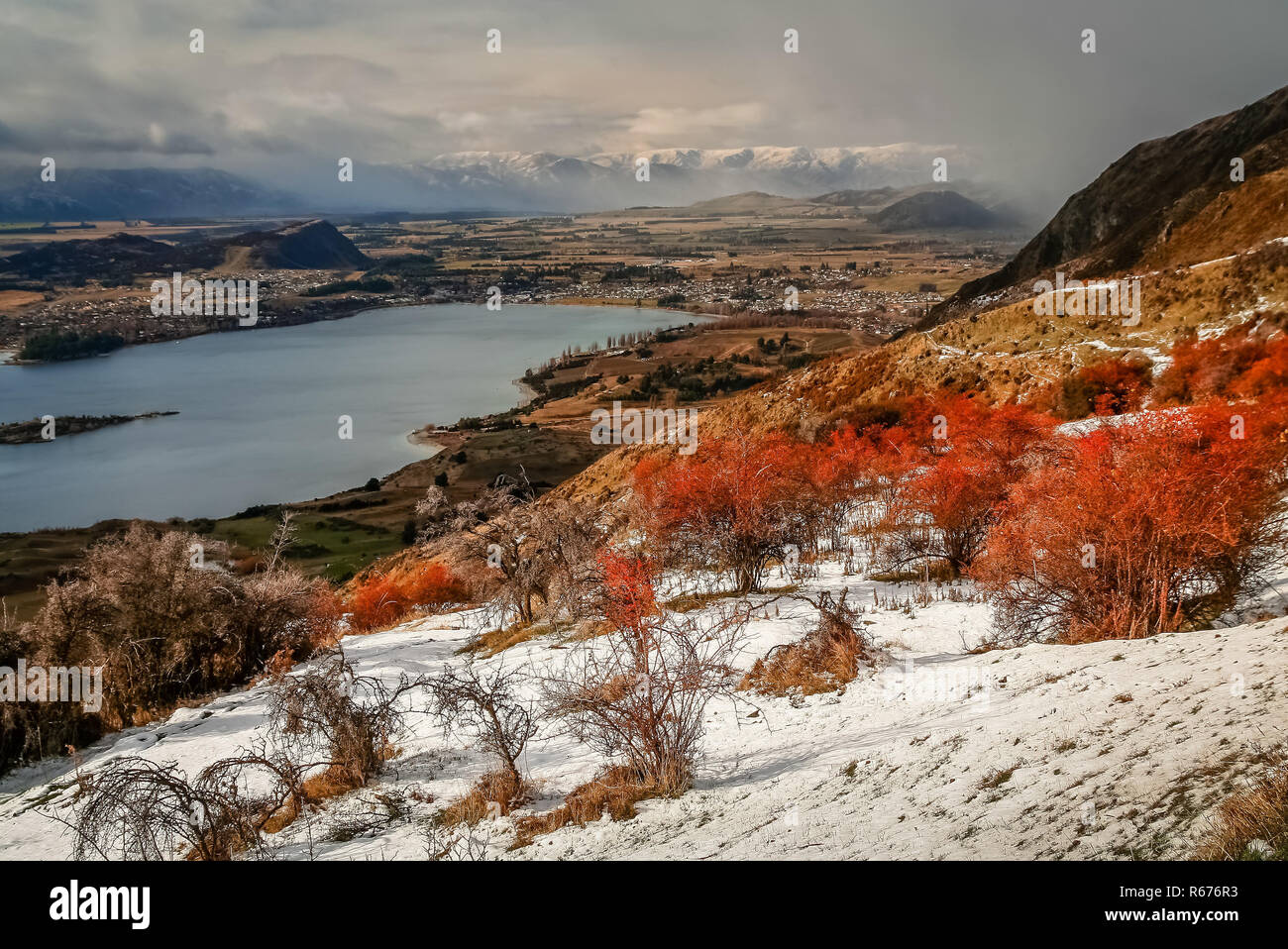 View of mountains and lake from mount roy hi-res stock photography and ...