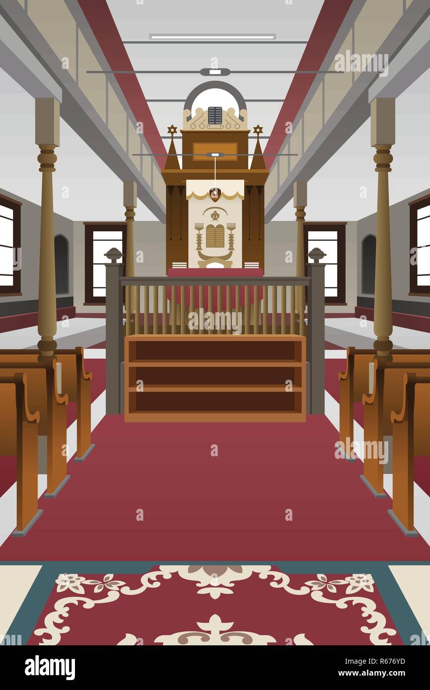 A vector illustration of Interior of a Synagogue Stock Vector Image ...