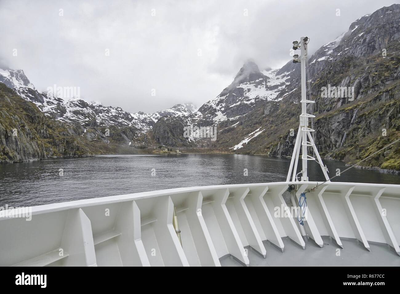 the very narrow trollfjord in norway Stock Photo - Alamy