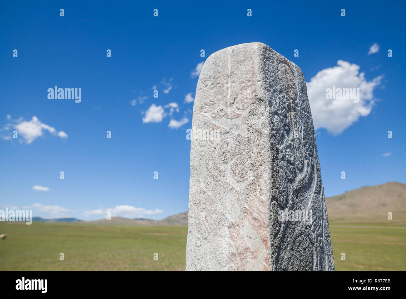 Deer stone in Mongolia Stock Photo - Alamy