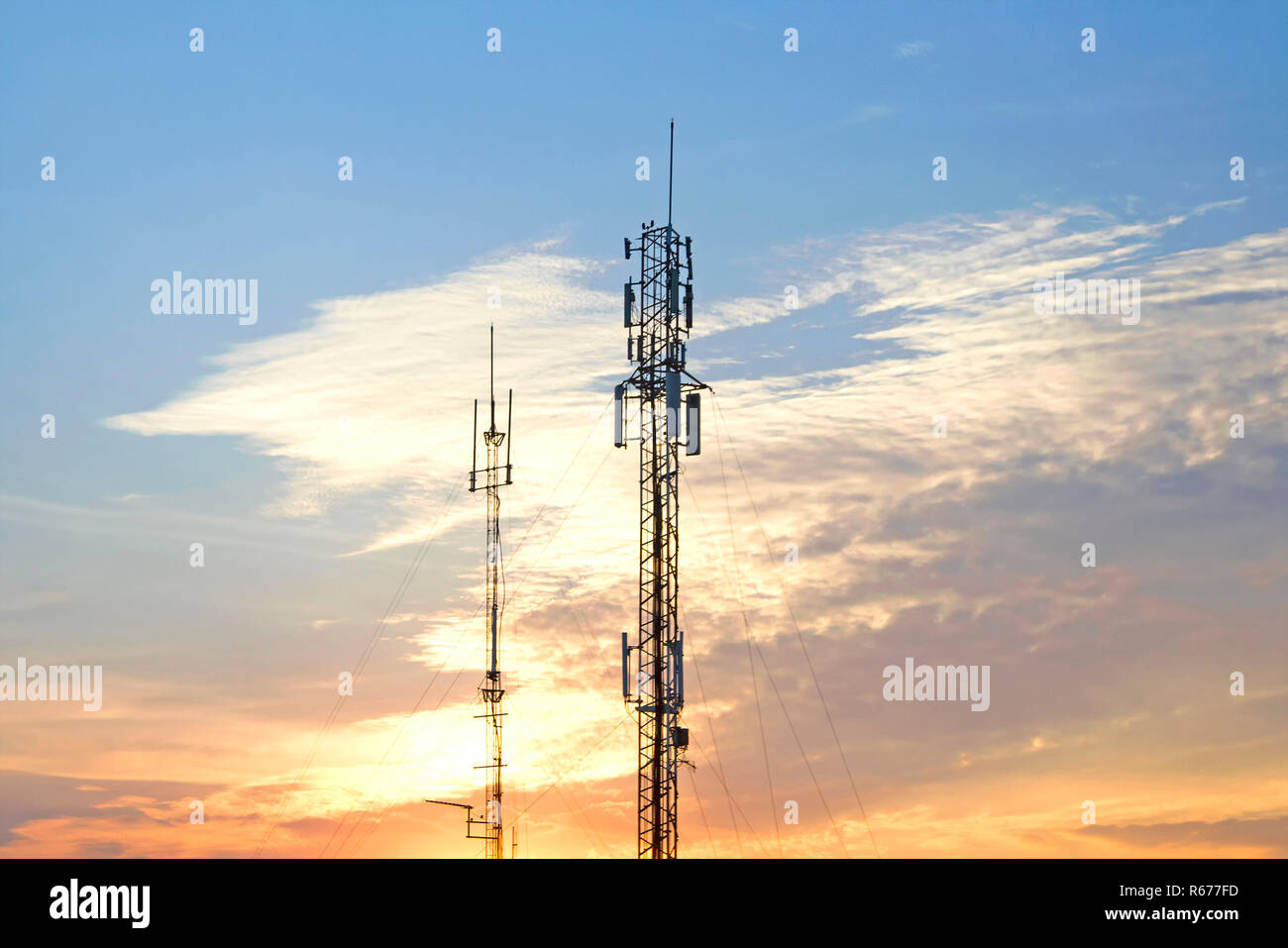 Mobile phone communication tower transmission signal leash on the ...