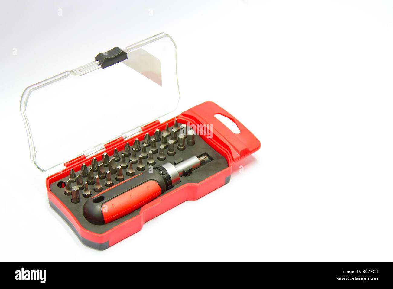 Screwdriver tool box set of Red box Stock Photo - Alamy